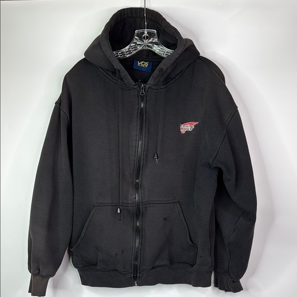 VOS | Shirts | Vintage Vos Sports Red Wing Black Thick Hooded Grunge ...